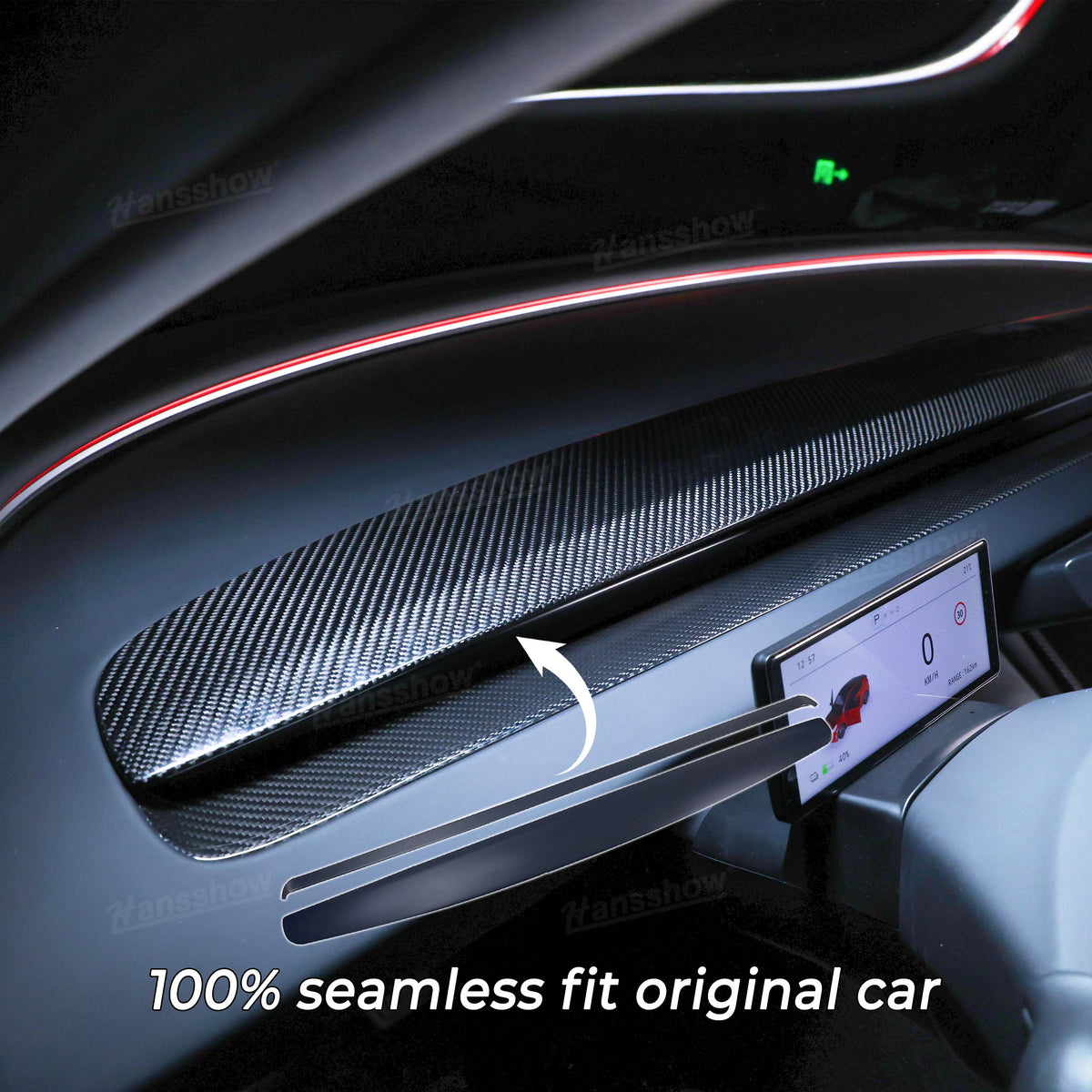 Model Y Juniper Dashboard Panel Trim Cover Real Dry Molded Carbon Fiber ...
