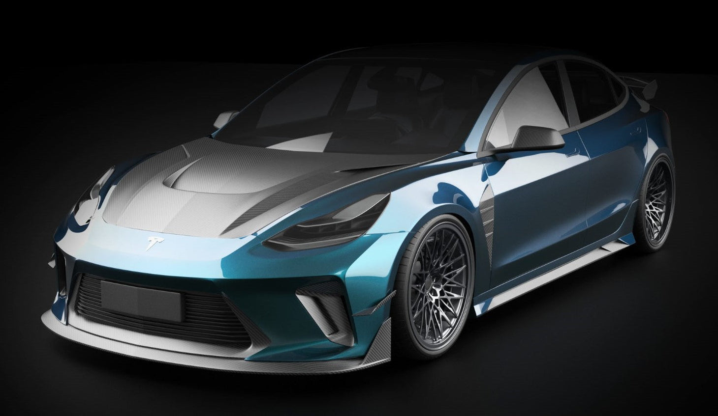 "Hacker" Narrow Body Full Body Kit For Tesla Model 3 | EV Bandit