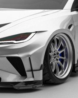 "HACKER" Widebody Front Corner Canards For Tesla Model 3 Carbon Fiber ...