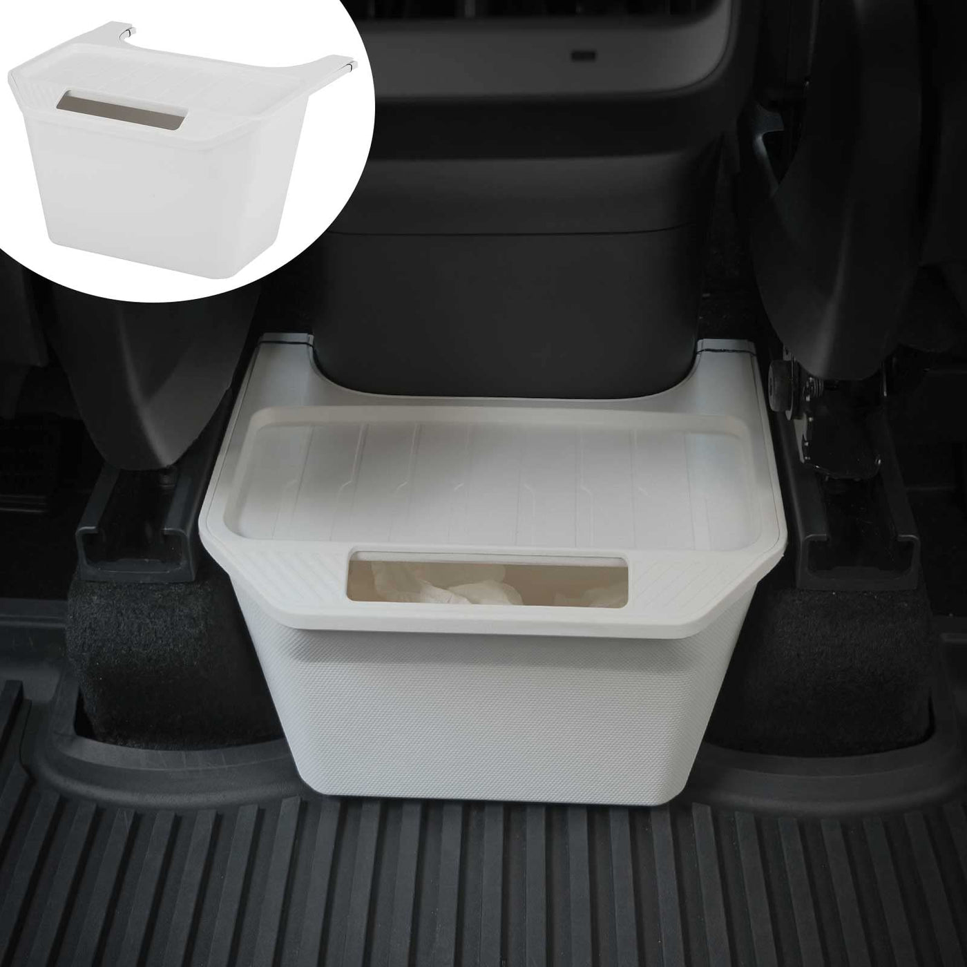 Tesla Model Y Rear Center Console Storage Box Organizer & Trash Can Bin ...