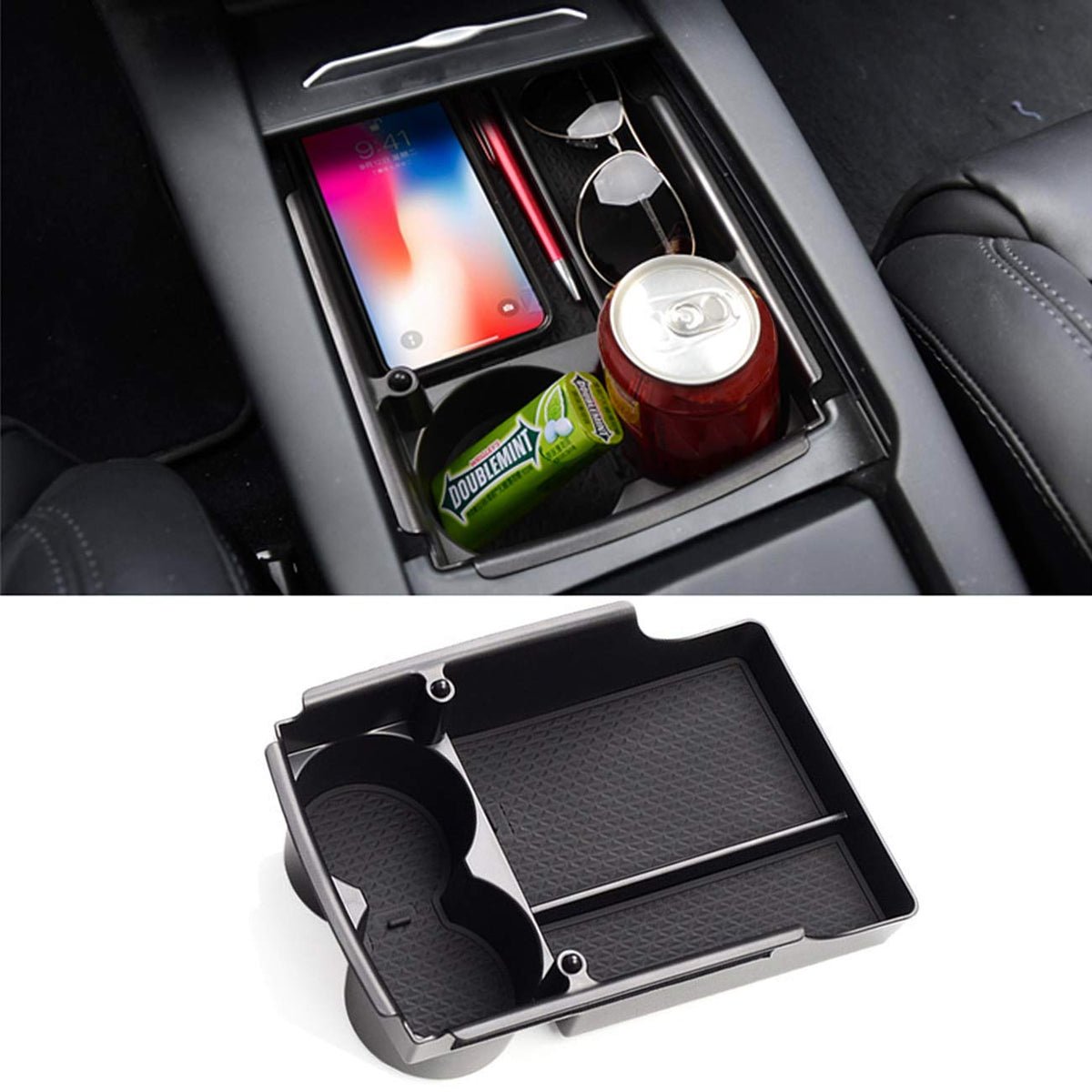 (2016-2021) Tesla Model S/X Center Console Storage Organizer Tray+Cup ...