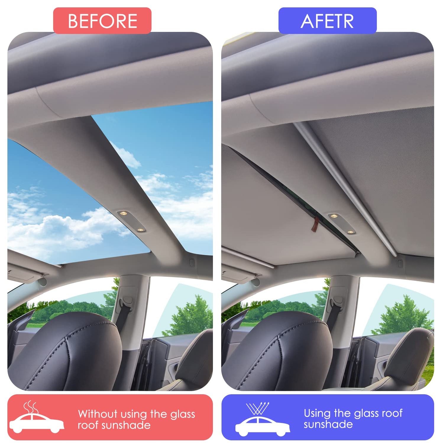 Tesla Model 3 Sunshade Retractable Sun Shade for Tesla Model 3-Tesla ...