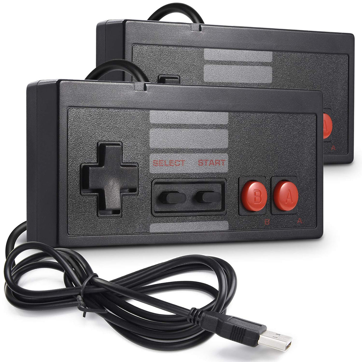 (2 Pk) Classic USB NES Gaming Controllers | CAMPER MODE | EV Bandit
