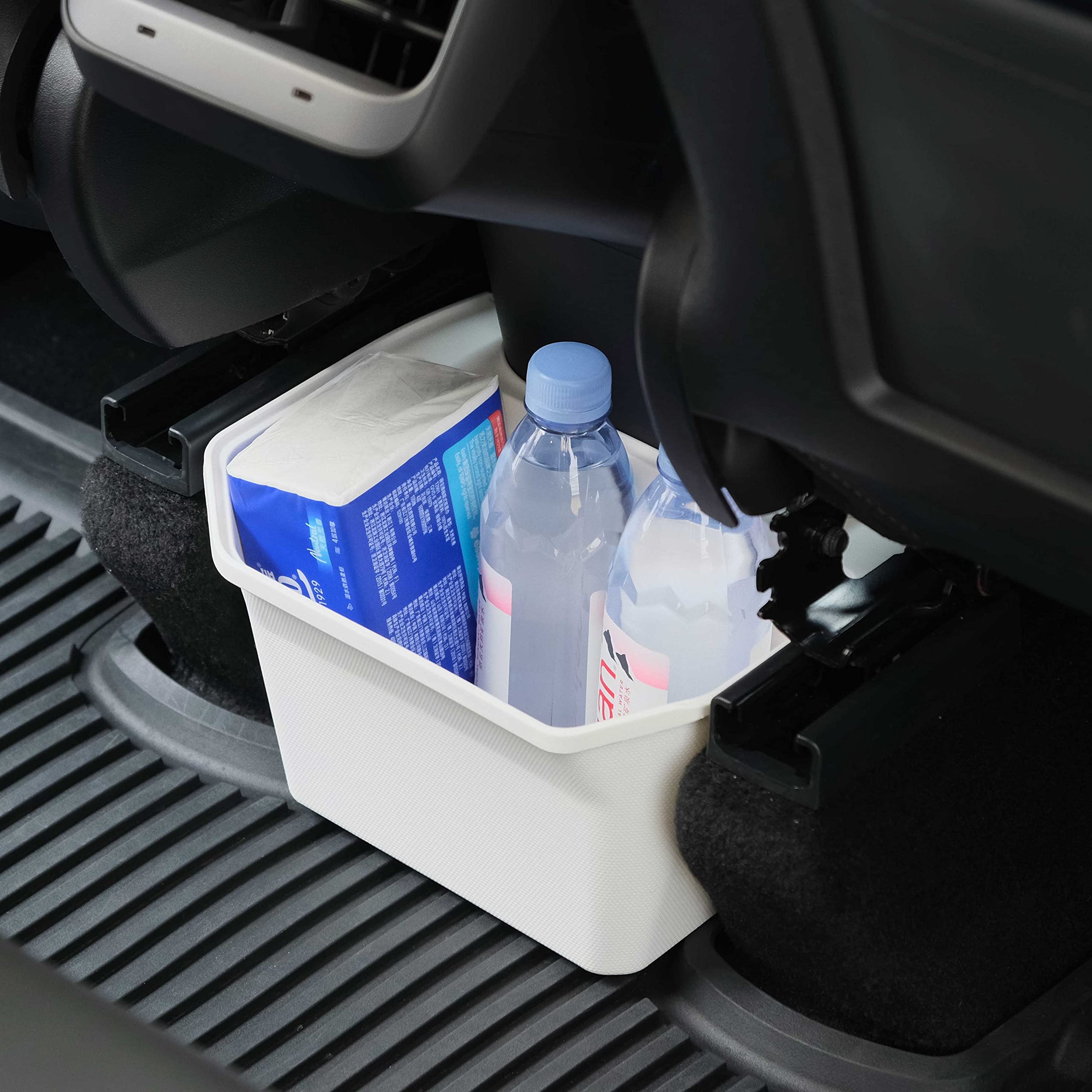 Tesla Model Y Rear Center Console Storage Box Organizer & Trash Can Bin ...