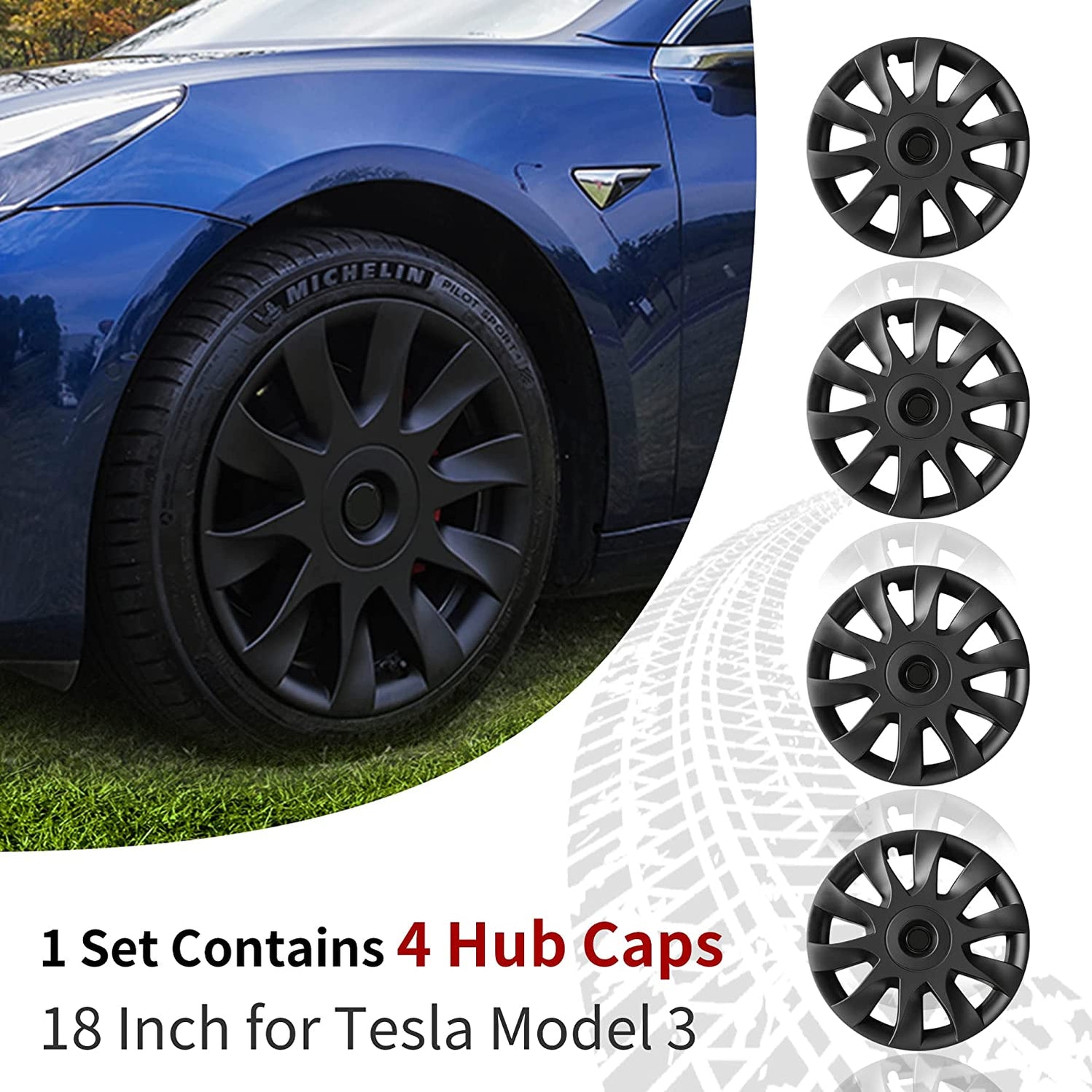 Tesla Model 3 + Y Wheel Cover 19 Inch Replacement Hub Caps for Tesla ...